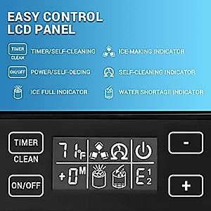 Euhomy Commercial Ice Maker Machine, 80 Lbs/Day Ice Making Stainless Steel Under Counter Ice Maker with 24 Lb Storage, Built-in Freestanding Ice Maker for Commercial and Home Use