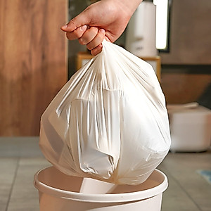 Biodegradable trash bags, 2.6 Gallon, 100% Compostable garbage bags wastebasket liners bags for kitchen bathroom office garden,US BPI ASTM D6400 and Europe OK Compost Home Certified