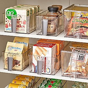 vacane 2 Pack Refrigerator Organizer Bins with Silicone Handle,Plastic Pantry Organization and Storage,BPA-Free Multi-Use Organizer Bins,Kitchen Containers for Fruit,Vegetable