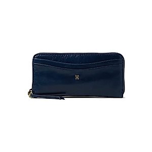 HOBO Max Large Zip Around Wallet For Women - Leather Construction With Cotton Lining, Smart and Trendy Wallet Denim One Size One Size
