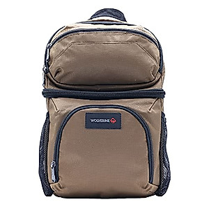 WOLVERINE 18 Can Backpack Cooler | Durable Nailhead Nylon, Dual Compartment Cooler & Dry Storage, Padded Mesh Back Panel, & Exterior Water Bottle Pockets