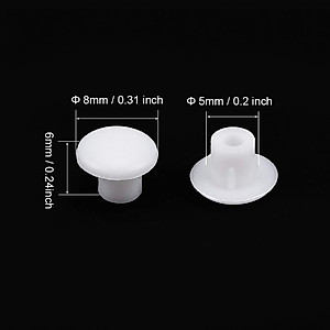 uxcell Shelf Peg Hole Plugs 5mm Dia Clear White Plastic Tube Cover for Nail Cabinet Button Bracket Cupboard Bookshelf Bookcase Adjustable Shelf Closet 100Pcs
