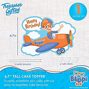 Treasures Gifted Officially Licensed Blippi Cake Topper Vehicle - Blippi Cake Decorations - Blippi Birthday Cake Topper - Blippi Birthday Party Supplies - Blippi Cake Toppers - Blippi Party Supplies