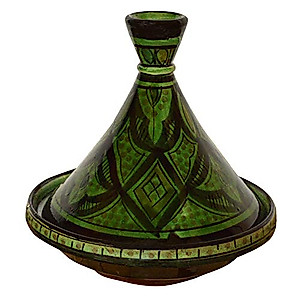 Moroccan Handmade Serving Tagine Exquisite Ceramic With Vivid colors Original 8 inches Across