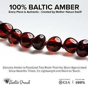 Baltic Proud Amber Necklace And Bracelet Gift Set (Unisex Cherry) - Certified Premium Quality Raw Baltic Amber