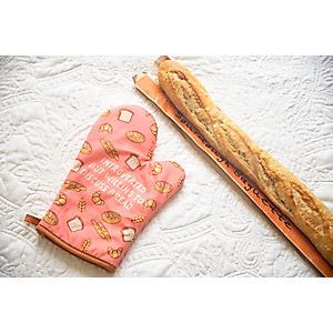 Introverted But Willing to Discuss Bread Funny Baking Graphic Novelty Carbs Kitchen Glove Funny Graphic Kitchenwear Funny Food Novelty Cookware Orange Oven Mitt