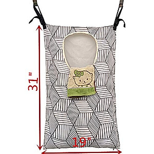 HDHYK Adjustable Space Saving Door Hanging Laundry Hamper Bag with Free Hanging Hooks,Door Hamper for Holding Dirty Clothes (2Pack)