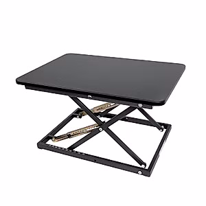 STANDNEE Standing Desk Converter Height Adjustable Stand Up Desk Riser - Supports 300 lbs, Fully Assembled Monitor/Laptop Riser Workstation, Black.