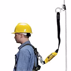 Honeywell 5/8'' Dia. Nylon Rope Lifeline w/Thimble & Carabiner, 75' 194R-2/75FTWH