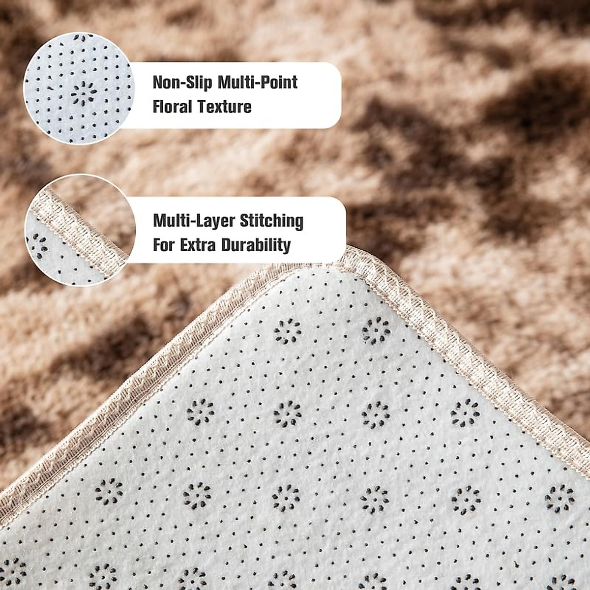 chunsemeiju Fluffy Soft Tie-Dye Bedroom Rug, 5x7 Feet Tie-Dyed Large Shag Rugs for Living Room, Modern Shaggy Fuzzy High Pile Area Rug Home Decor (Tiedye Brown, 5'x7')