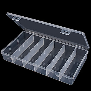 BAGTeck clear visible plastic storage box cosmetic tools storage box makeup tools fishing tackle accessory box organizer jewelry screws hardware accessories organizer box (2Pack)