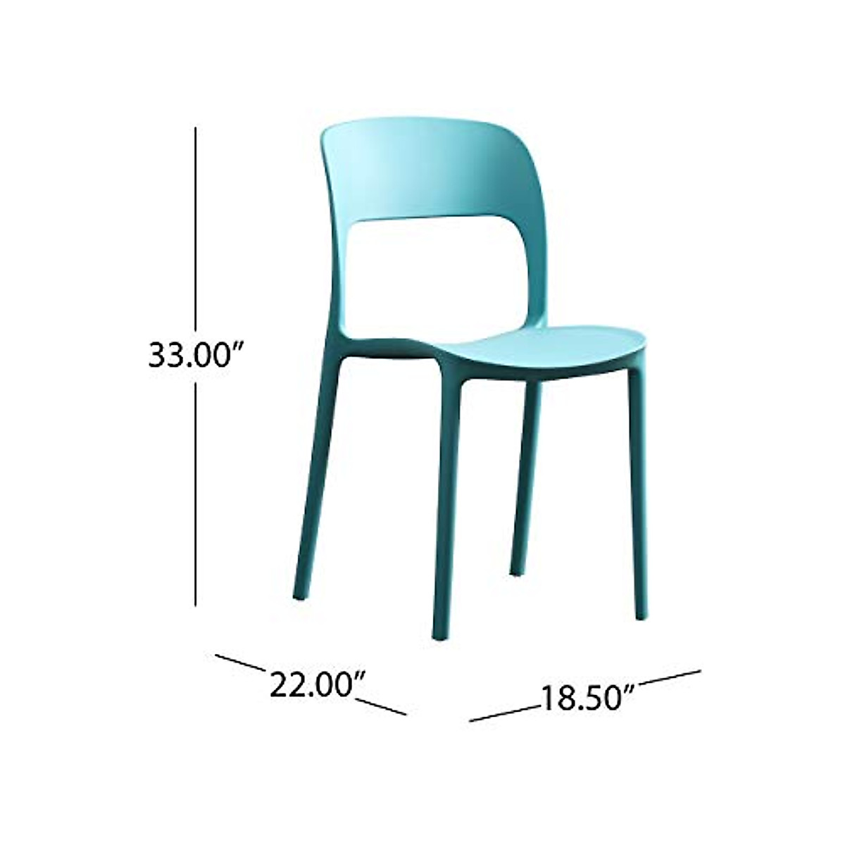 Christopher Knight Home Dean Outdoor Plastic Chairs (Set of 2), Teal