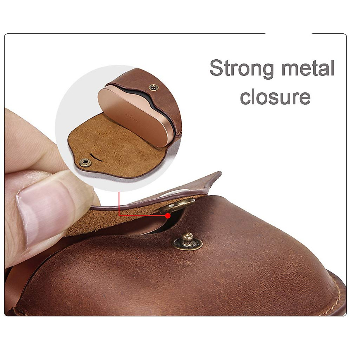 for wf-1000xm3 Case, Personalized wf-1000xm3 Leather case with Carabiner, Genuine Leather Protective Case Cover Shockproof for So-ny WF-1000xm3 Case Wireless Charging Case (Customize, Brown)