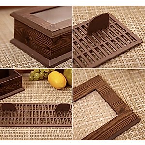 Living Chef Kitchen Chopsticks Spoon Organization Storage Box with Open Window Tree Wave Pattern Design
