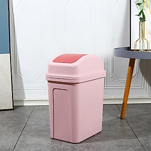 ichuanyi Small Plastic Trash Can,for Bedroom/Bathroom/Office/Kids Rooms/Dorms (Pink)