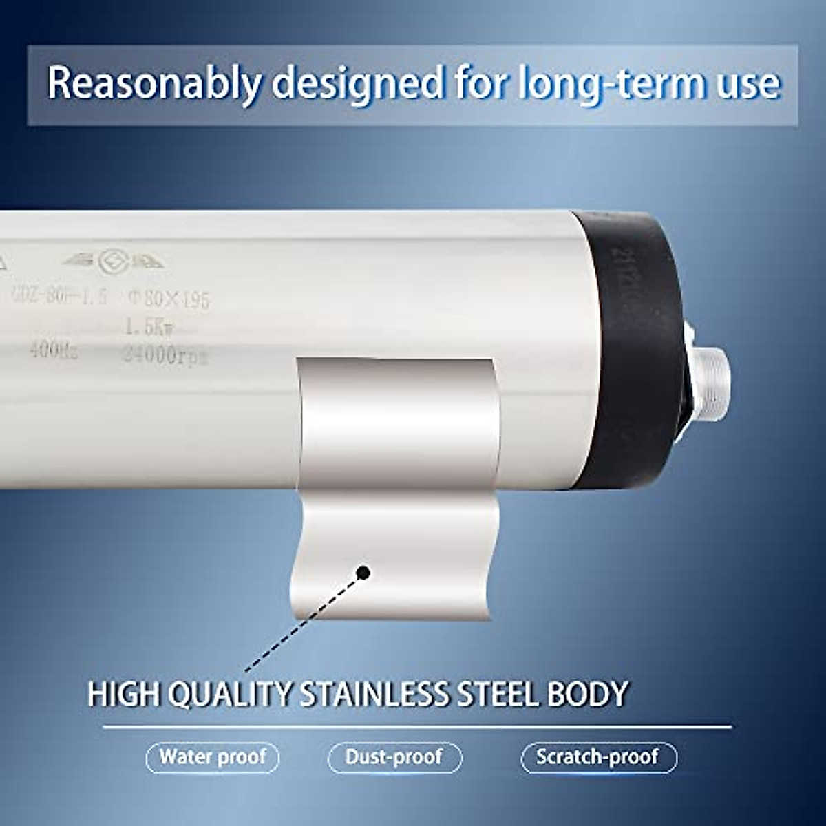 RATTMMOTOR CNC Spindle Motor 1.5KW Air Cooled Spindle Motor 110V ER16 Collet 80mm Diameter 15A 400HZ 24000RPM for CNC Router Engraving Milling Machine