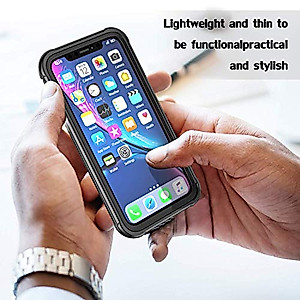 ImpactStrong Clear Case for iPhone XR, Ultra Protective with Built-in Clear Screen Protector Transparent Full Body Cover (Black)