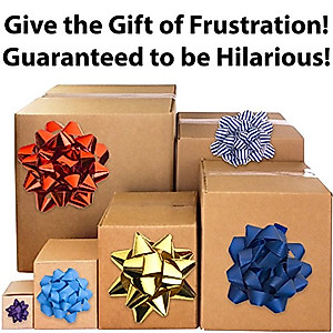 Give the Gift of Frustration: Boxes in a Box Prank. Includes 3 Sets of 6 Nesting Cartons (2-12 Inch). Funny Practical or Novelty Joke. Great Christmas Gag, Birthday Present or Stocking Stuffer for Him