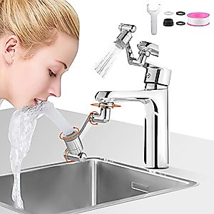 1080° Swivel Faucet Extender-Rotatable Multifunctional Extension Faucet with 2 Water Outlet Modes,1080 Swivel Faucet Aerator, Universal Rotating Splash Filter Faucet for Kitchen Bathroom Sink