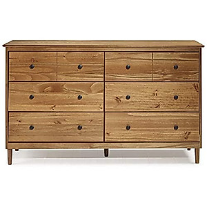 Walker Edison Wood Dresser Bedroom Storage Drawer Organizer Closet Hallway, 6 Drawer, Caramel