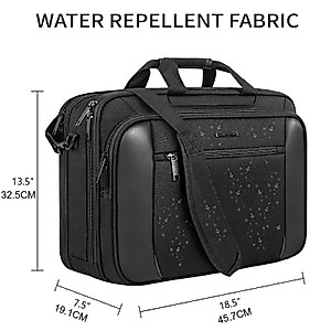 EMPSIGN 17.3 Inch Laptop Bag Briefcase, XL Gaming Computer Bag Laptop Case for Men & Women, Water Repellent, Office Carrying Case Shoulder Bag for Work Business Commute Travel School-Black