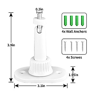 2Pack Strong Adhesive Wall Mount Compatible with Ring Stick Up Cam Wired/Battery and Ring Indoor Cam HD Security Camera,360 Degree Adjustable Mounting Bracket for Camera with 1/4 Screw Head