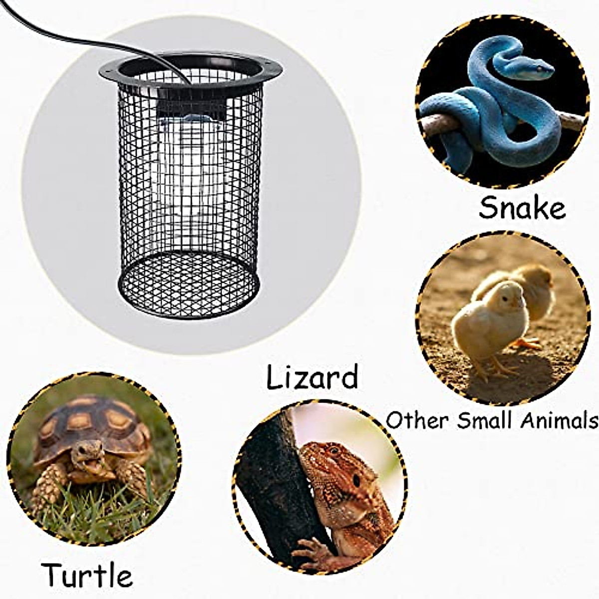 kathson Reptile Lampshade Lizard Heat Lamp Guard Anti-Scald Lamp Mesh Cover Pet Coop Protection Heater Light Bulb Enclosure Cage Protector for Turtles, Lizards, Snakes and Amphibians