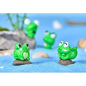 12 Pcs Resin Mini Frogs Cute Frog Miniature Figurines Animals Model Fairy Garden Miniature Moss Landscape DIY Terrarium Crafts Ornament Accessories for Home Décor (12 Pcs)