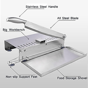 NICCOO Manual Meat Cutter Machine Biltong Slicer Rib Chicken Cutting Machine Chinese Medicine Beef Jerky Slicer Stainless Sliver ZGD-PQPQ-001@TPUSEK06 0