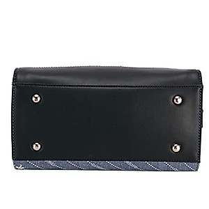 DAVID JONES Women Blue Denim Fashion Tote Work Handbag Casual Everyday Satchel Shoulder Bag - Blue