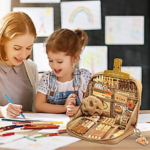 Seqgante Cute Capybara Pencil Case with 12 Compartments 90° Wide Opening Mouth Pencil Pouch with Kawaii Pins Plush Cute Stationery