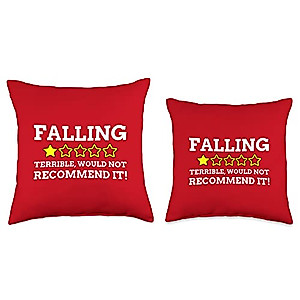 Gifts For A Friend With Broken Bone Injured Clavicle, Rib & Hip Broken Bone Gift & Funny Falling Throw Pillow, 16x16, Multicolor