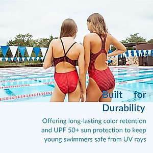 Sporti Solid Wide Strap One Piece Swimsuit Youth (22-28) - Navy - 26Y