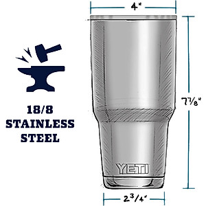 YETI Rambler Tumbler, Vaccum Insulated Stainless Steel Tumbler with Magslider Lid, King Crab, 30 oz (887 ml)
