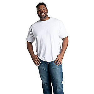 Fruit of the Loom Men's Big & Tall Eversoft Cotton Short Sleeve T Shirts, Breathable & Moisture Wicking with Odor Control, White, 4X-Large Big