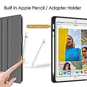 Fintie Keyboard Case w/Pencil Holder for iPad Air 3rd Gen 10.5" 2019 / iPad Pro 10.5" 2017 - SlimShell Soft TPU Back Protective Cover w/Magnetically Detachable Wireless Bluetooth Keyboard, Composition