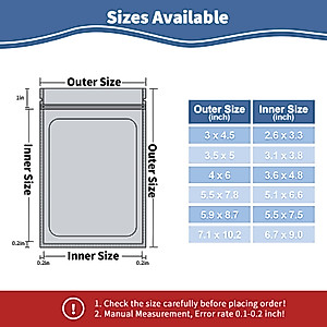 NIKUY 100 Pack Smell Proof Mylar Bags for Food Storage - 3 x 4.5 Inch Resealable Packaging Pouch Bags Matte Black