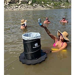 Nauti Floating Trash Can Light Weight Collapsible Floating Trash can. Perfect for Water and Outdoor Activities. Folds Flat for Easy Storage When not in use. Don’T BE Nauti, STASH You Trash!