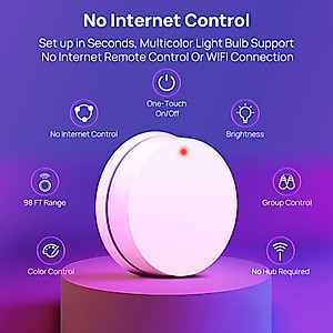 Consciot Smart Light Bulbs with Remote Control, LED Light Bulb That Works with Alexa & Google Home, Color Changing Light Bulb, A19 E26 2.4Ghz WiFi Light Bulbs 60 watt equivalent, 800lm Dimmable 6 Pack
