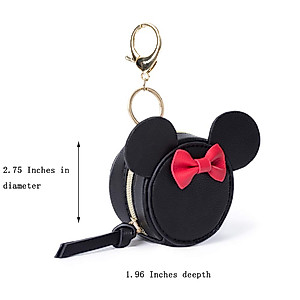 miss fong Pacifier Holder Case with Clip, Pacifier Pouch Cover, Pacifier Charm Pod with Clasp Attach to The Strollers & Diaper Bags, Hold 2 Pacifier or Nipple Shield(Bow Black)