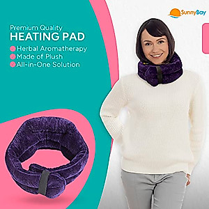 SunnyBay Microwave Heating Pad, Microwavable Heated Neck and Shoulder Wrap with Wide Neck Coverage, Hands-Free Moist Aromatherapy Hot or Cold Pack with Lavender, FSA HSA Approved, 26x5 Inches, Purple