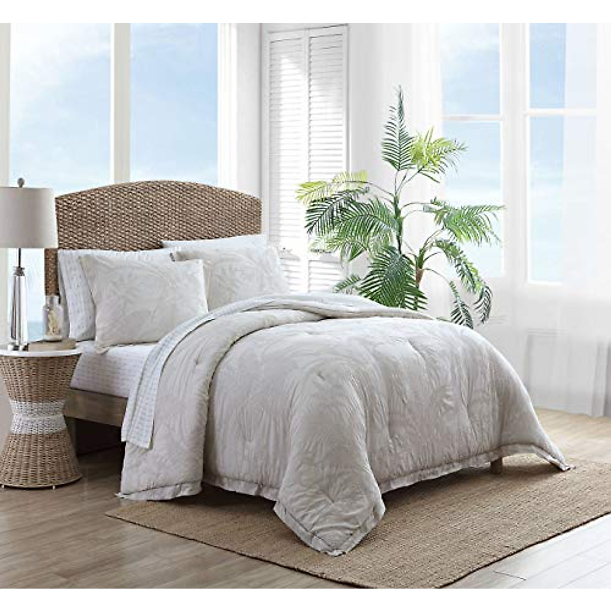 Tommy Bahama - King Comforter Set, Cotton Bedding with Matching Shams, All Season Home Decor (Abalone Beige, King)