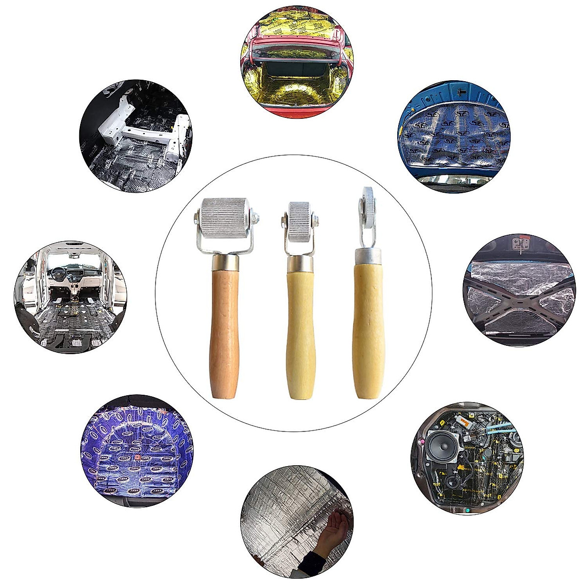 ITEQ Car Sound Deadening Roller Sound Proof Insulation Tool for Auto Noise Roller Car Sound Deadener Application Installation Tool Rolling Wheel Interior Accessories