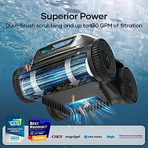 (2023 Upgrade) AIPER Seagull Pro Cordless Robotic Pool Cleaner, Wall Climbing Pool Vacuum Lasts up to 180 Mins, Quad-Motor System, Smart Navigation, Ideal for Above/In-Ground Pools up to 3,200 Sq.ft