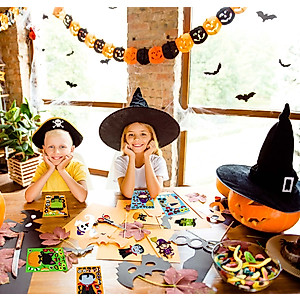 Halloween Stickers for Kids 32PCS Halloween Games for Kids Halloween Make a Face Stickers Jack-O-Lantern Sticker Cute Halloween Stickers Halloween Arts and Crafts for Kids