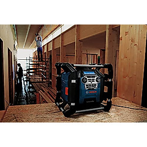 BOSCH GPB18V-5CN 18V Jobsite Radio with Bluetooth® 5.0 and Power Station , Black