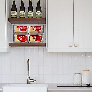 Xicennego 2-Tier Stackable Soda Can Organizer for Refrigerator, Fridge Can Organizer Dispenser, Beverage Can Holder for Refrigerator, Pantry, Cupboard