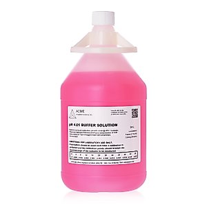 Acme Analytical Solutions pH 4 Buffer Solution, Color Coded Red, pH Calibration Solution, 3.8 liters, 1 Gallon, NIST Traceable Reference Standard, Work with All pH Mater, Made in The USA