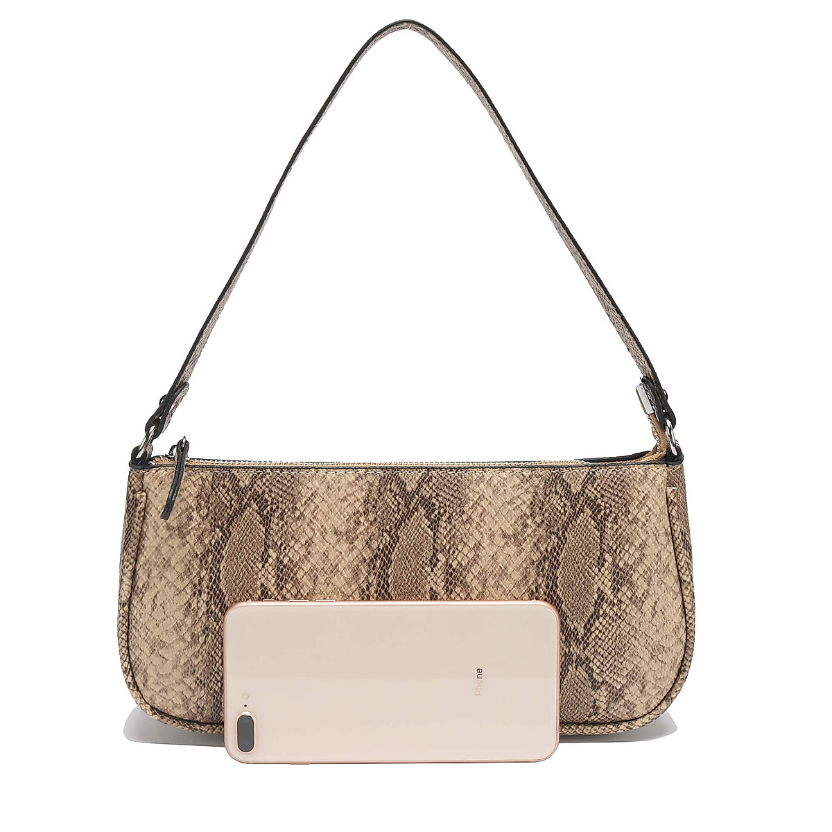 IBIZA VIBE Retro Crocodile Effect Faux Leather Bag for Women Shoulder Purse Handbag