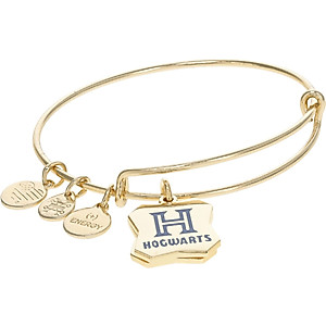 Alex and Ani Harry Potter, Wizards Welcome Duo Charm Expandable Bangle Bracelet,Shiny Gold,Blue, Bracelets